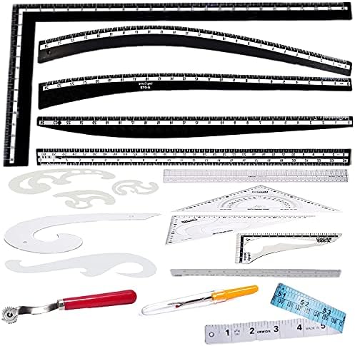 HIRDAY Complete Fashion Designing Tailoring Scales Set of 15 : Amazon ...