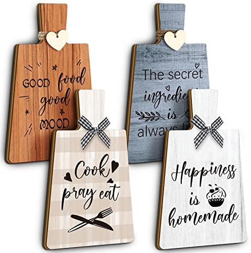 Amazon.com: Chunful 4 Pcs Kitchen Cutting Board Wall Decor Sign 4 x 7 ...