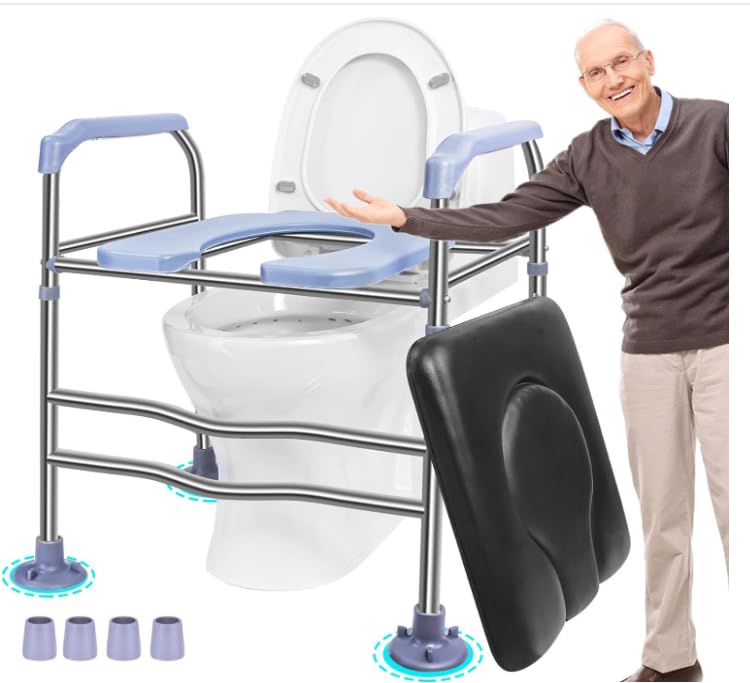 Toilet Seat Risers, 500IB Handicap Toilet Seat with Handles for sale ...