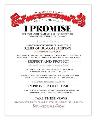 Amazon.com: Pharmacist Oath Personalized Print - Gift for a Pharmacist ...