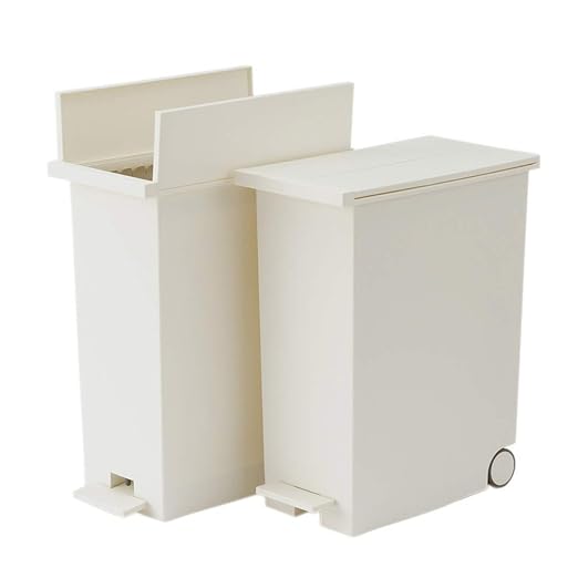 Amazon｜KEYUCA (ケユカ) arrots ダストボックスⅡ ホワイト (27L / ペダル式2個セット) ゴミ箱 後輪キャスター付き ゴミ袋が見えないふた付き｜フタなしゴミ箱 ...