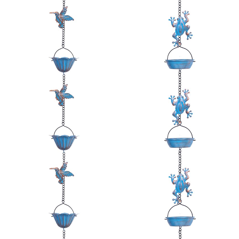 Amazon.com : giole Hummingbird Rain Chains for Outside + 11.4FT Frog ...