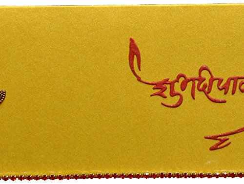 Buy Set of 2 Yellow Handmade Envelopes with Shubh Deepavali in marathi ...