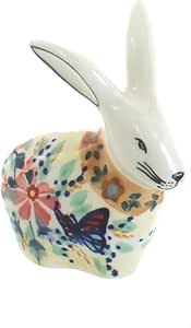 Polish Pottery Blue Butterfly Rabbit Figurine : Amazon.ca: Home