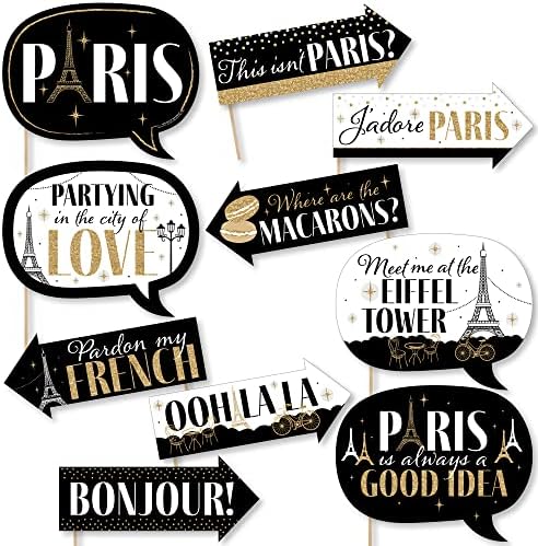 Amazon.com: Big Dot of Happiness Stars Over Paris - Parisian Themed ...