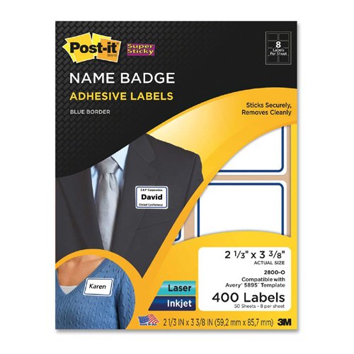 Buy 3M Commercial Ofc Sup Div 2800O Name Badge Labels, 2-1/3 in.x3-3/8 ...