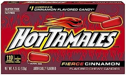Amazon.com : Hot Tamales Fierce Cinnamon Candy, 4.25oz Theater Box ...