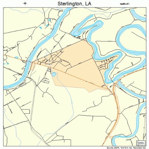 Large Street & Road Map of Sterlington, Louisiana LA - Printed poster ...