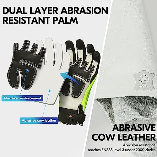 Vgo… Chainsaw Gloves 12-Layer Protection on Both Hands in Cowhide ...