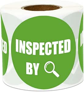 Amazon.com : Inspected by Stickers - Bright Green Inspected by Sticker ...