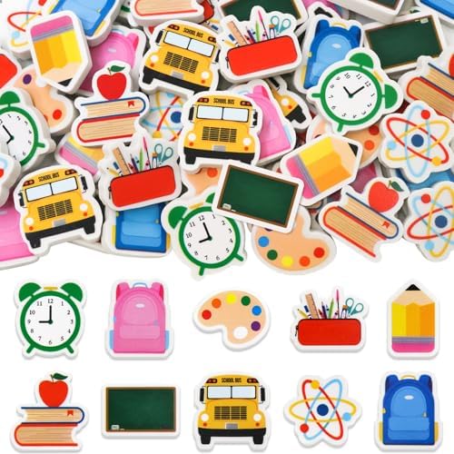 Amazon.com: 60PCS Back to School Erasers Bulk for Kids Mini School Bus ...