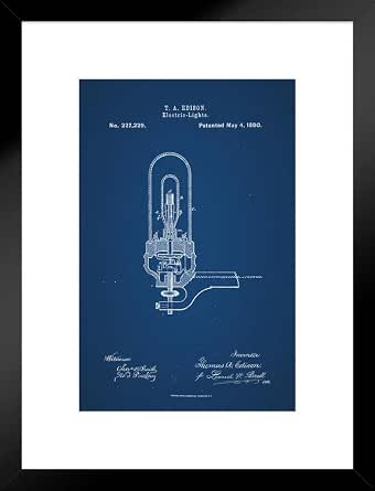 Amazon.com: Thomas Edison Electric Light Bulb 1880 Official Patent ...