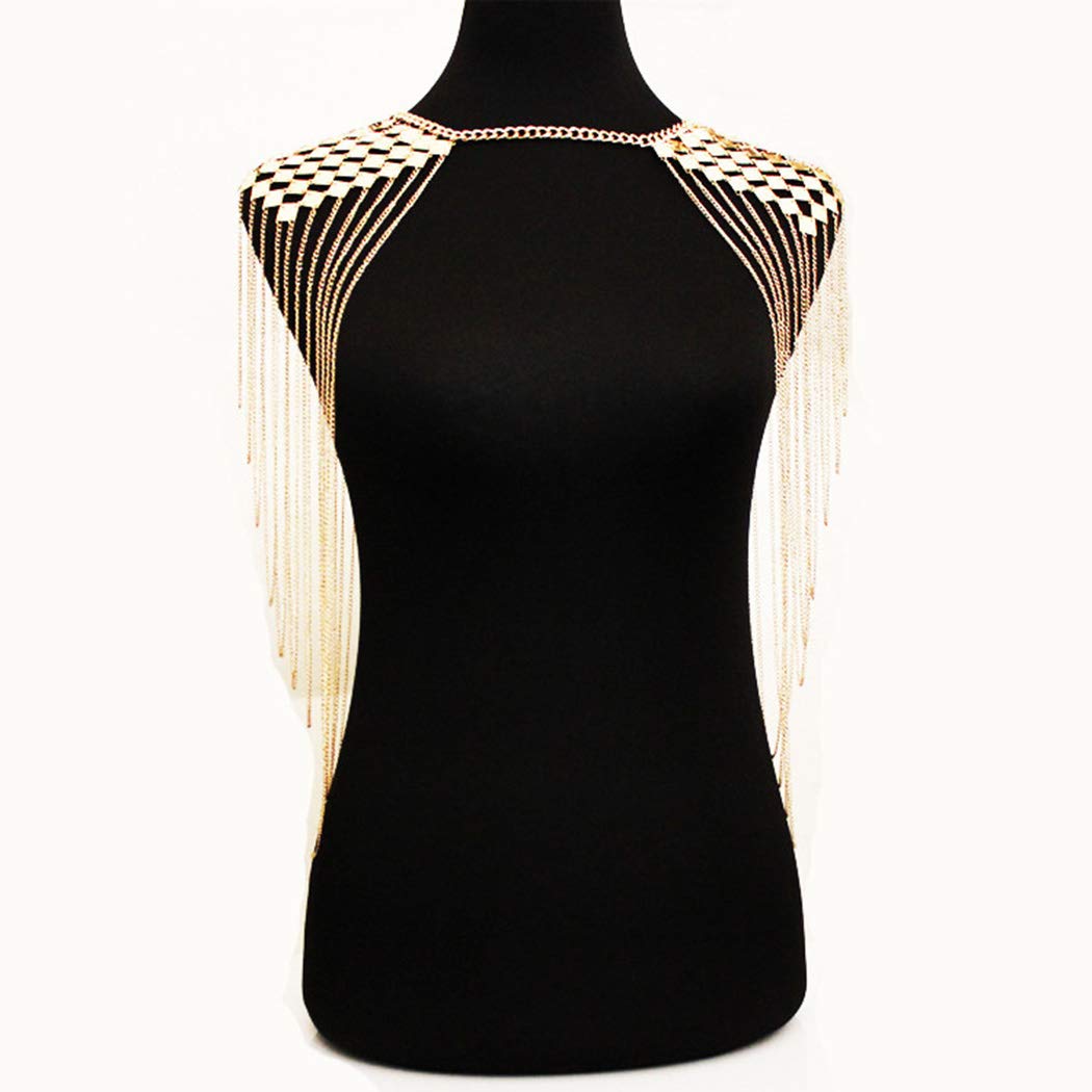 Amazon.com: CanB Gold Body Chains Shoulder Body Chain Harness Sexy Body ...