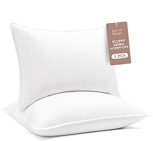 Amazon.com: puredown® Luxury Bed Pillows King Size Set of 2- Fluffy ...