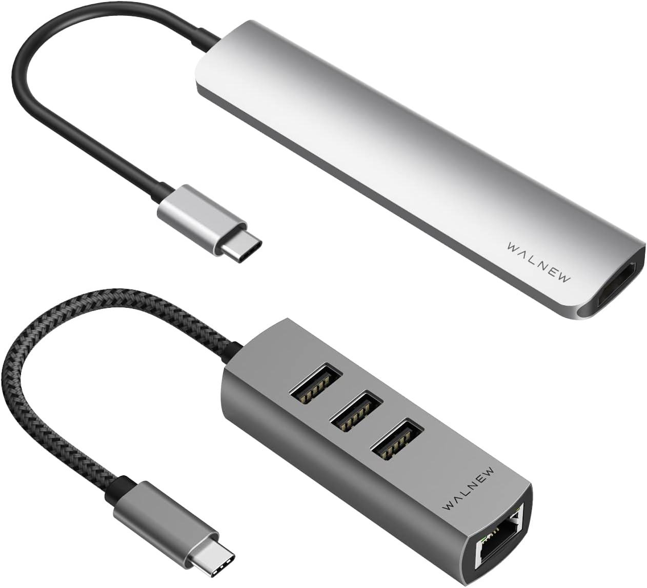 Amazon.com: WALNEW USB-C Ethernet Adapter& 7-in-1 USB C Hub Bundle ...