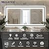 Amazon.com: Megatex 60x28 Bathroom LED Mirror, Black Aluminum Edge ...
