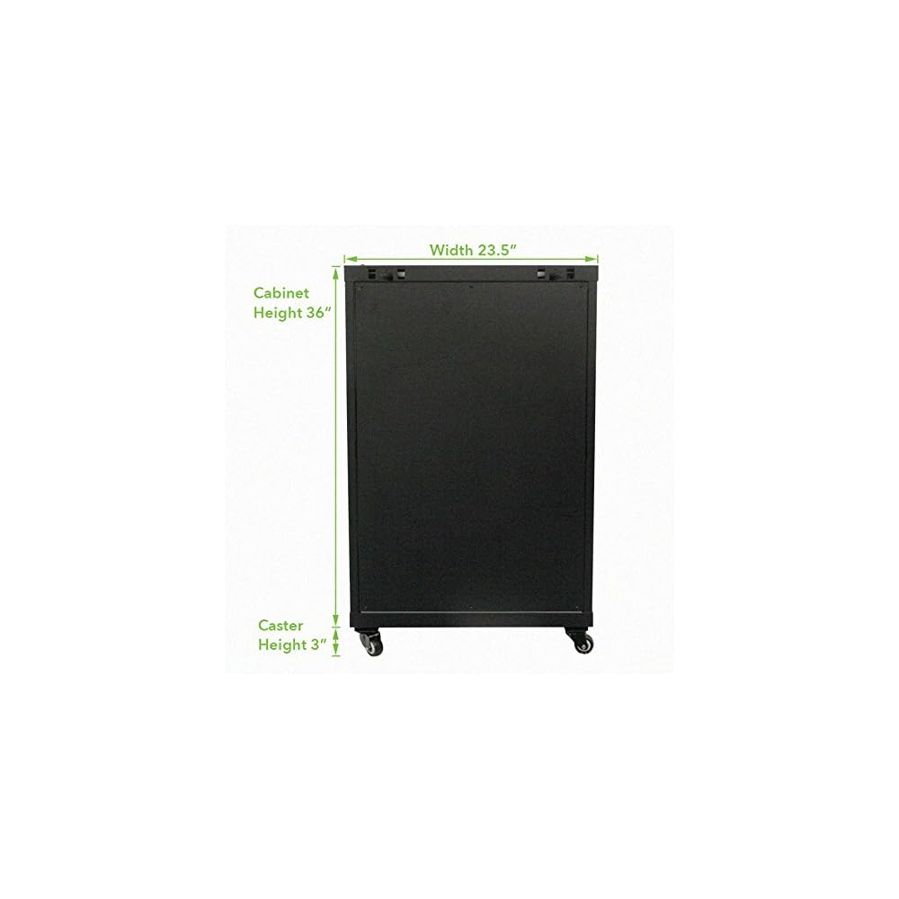 NavePoint 18U Wall Mount Server Cabinet - 24 Inch Depth, Glass Door ...