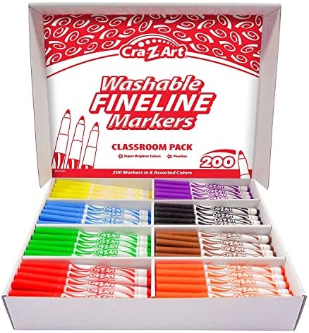 Amazon.com: Crayola Fine Line Markers Classpack (200ct), Markers for ...