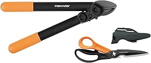 Fiskars 2 Piece Lopper & Shears Set : Amazon.co.uk: Garden