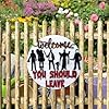 Amazon.com: Scary Front Door Welcome Sign 3D Halloween Horror Movie ...