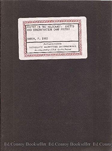 Poetry in the Holocaust: Ghetto and Concentration Camp Poetry: Frieda W ...