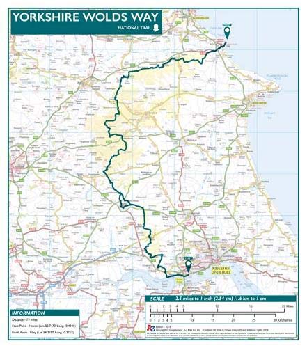 Yorkshire Wolds Way National Trail Road Map (National Trail planning ...