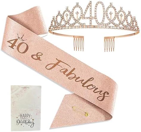 Amazon.com : 40th Birthday Decorations for Women 40th Birthday Sash ...