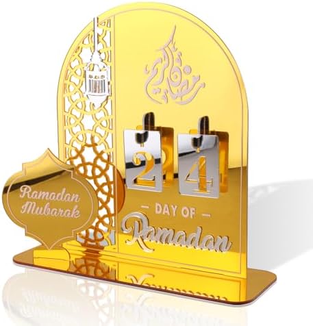 Amazon.com: Acrylic Ramadan Countdown Calendar Mirror Golden Ramadan ...