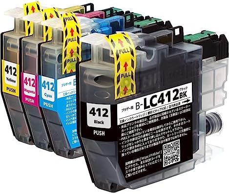 Amazon.co.jp: LC412 (BK/C/M/Y)【4色】 最新 互換 インクカートリッジ 412 LC412-4PK インク 純正 ...