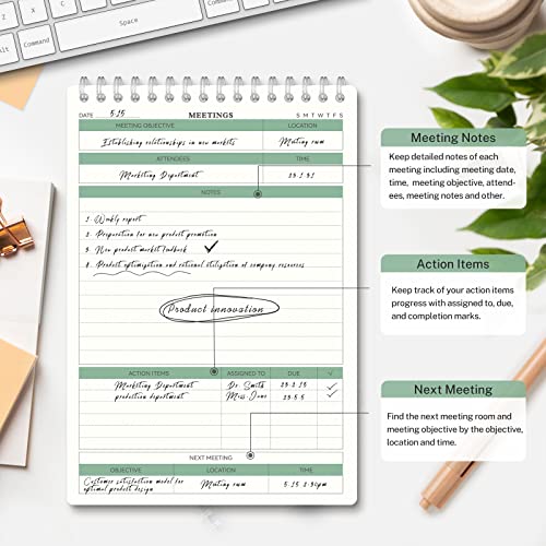 Snapklik.com : Meeting Notes Notepad, Meeting Notebook For Work, Action ...