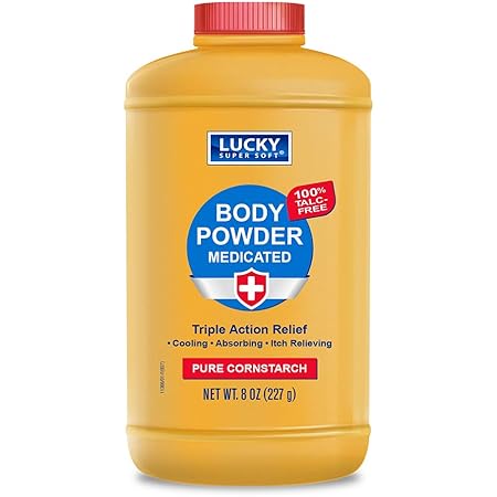 Amazon.com: Lucky Super Soft Medicated Powder For Itching Skin, Talc ...