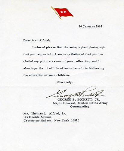Amazon.com: Major General George Bibb Pickett Jr. - Typed Letter Signed ...