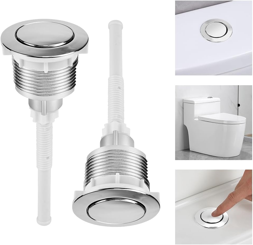 ADERTOS 2 PCS Toilet Flush Button, 38mm Single Press Push Button Round ...