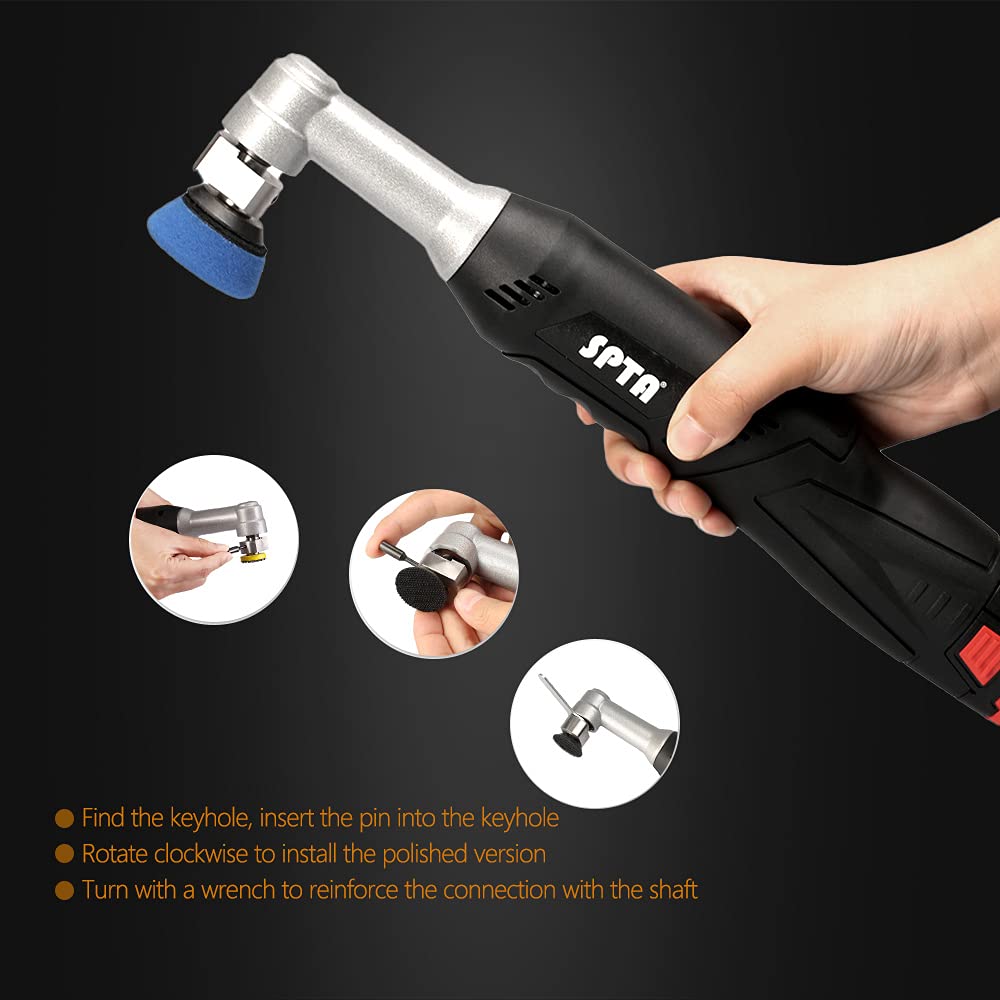 SPTA Cordless Mini Car Polisher, 12V Micro Cordless Scratches Killer ...