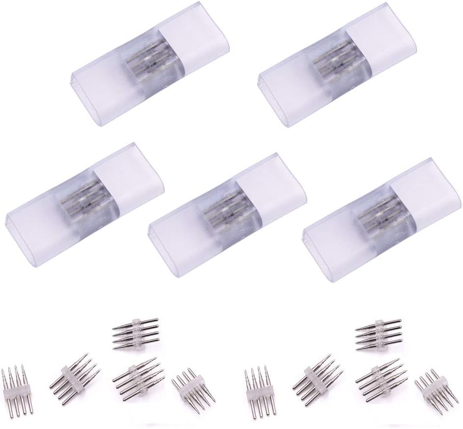 Amazon.com: XUNATA Pack of 5 LED Joint Connector, 12MM 4 Pin I Shaped ...