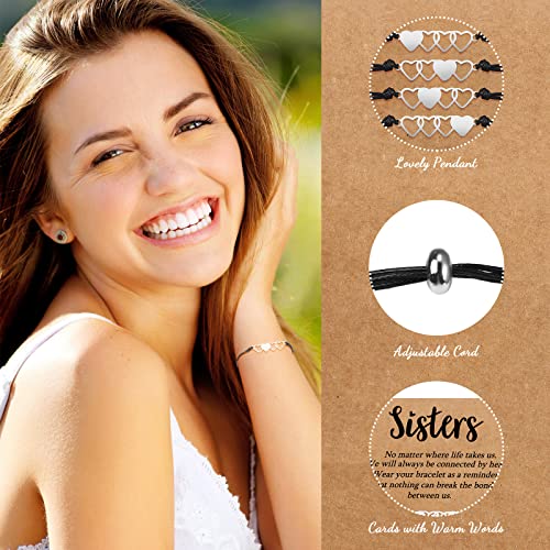 Buy 12 Pieces Sister Bracelets Gifts, Matching Heart Distance Bracelets ...