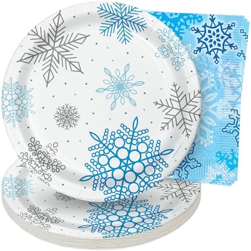 Amazon.com: WIQEDOHA Winter Snowflake Birthday Party Supplies 96 PCS ...
