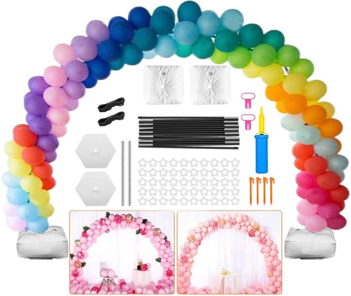 Reusable Balloon Arch Kit, OBOVO 10 Ft Balloon Arch Stand Set with ...