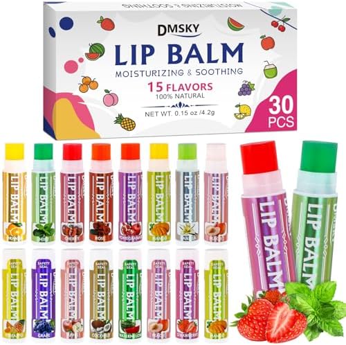 Amazon.com : Dmsky Lip Balm 30 Pack, Colorful Lip Balm Bulk with ...