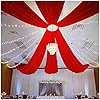 Amazon.com: Fanqisi Red Ceiling Drapes 6 Panels 5ftx15ft Wedding Arch ...