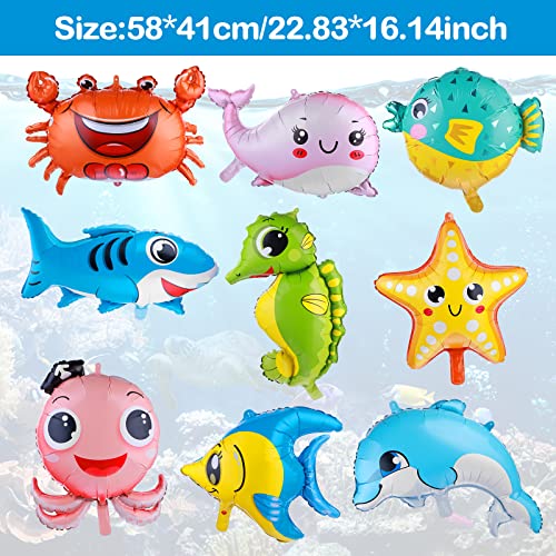10 Pcs Under The Sea Balloons, Ocean Themed Party Decorations, Cute Sea ...