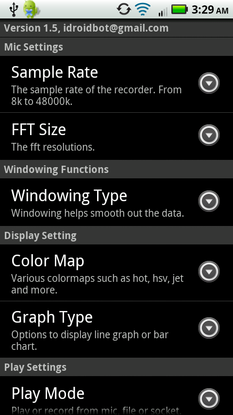 Aplicación Waterfall Spectrum Analyzer en Amazon Appstore