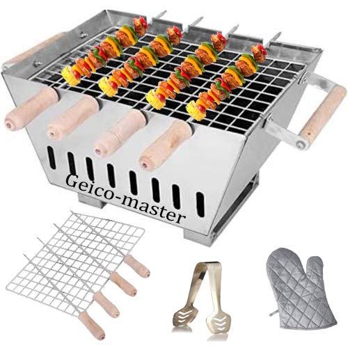 Geico-master Steel Charcoal Grill/Portable BBQ Lightweight Simple Grill ...