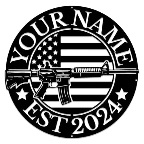 Amazon.com: American Gun Art Metal Signs,Custom Gun Metal Name Signs ...