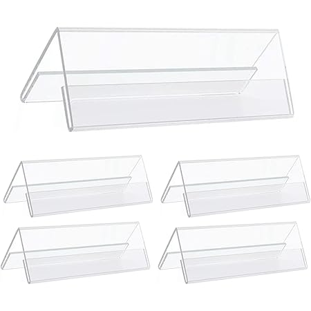 5 Pack Name Plates for Desks, Clear Acrylic Name Plate Holder Name ...
