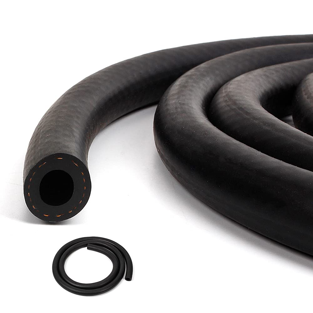 Amazon.com: MUGE RACING NBR Fuel Line Hose Black Nylon Steel Oil Gas ...