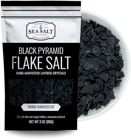 Amazon.com : Black Salt Flakes, Black Pyramid Sea Salt Flakes, 3 oz ...