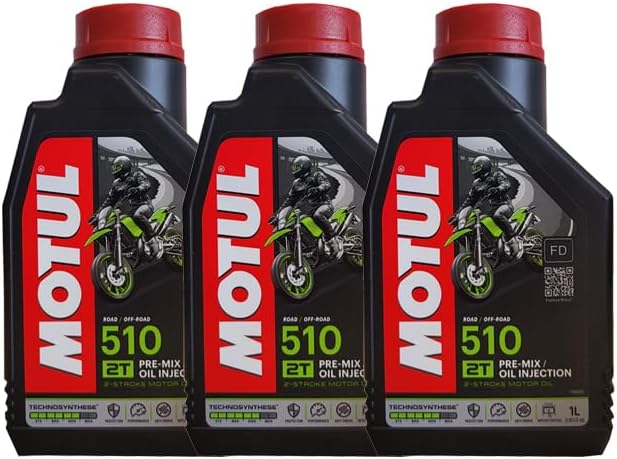 Motul 2T 510 Semi Synthetic Engine Oil 3 Litres 2 Stroke Oil Roller 3 x ...