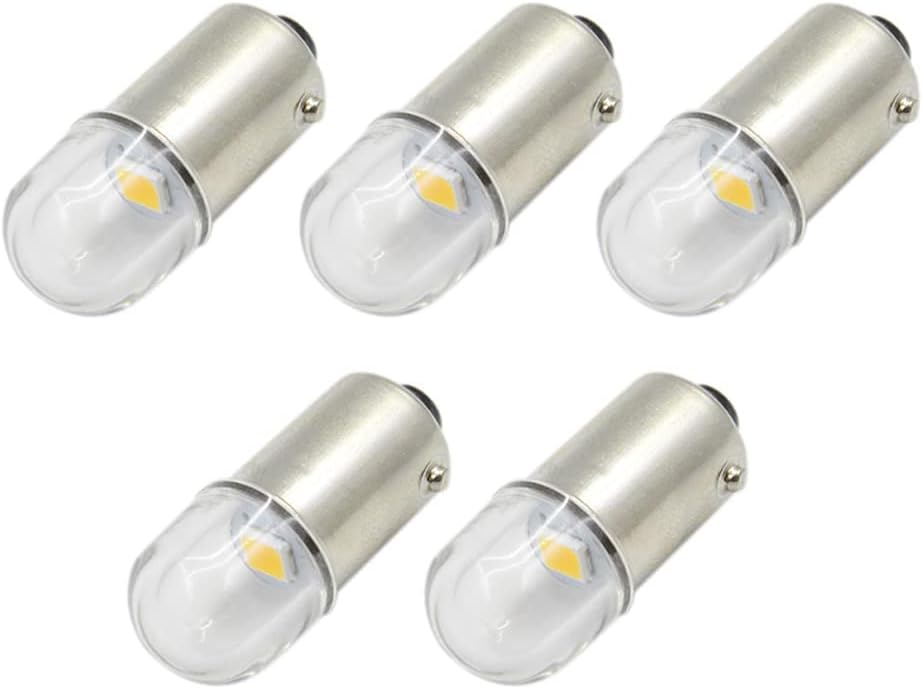 Amazon.com: Ruiandsion 5pcs 6V BA9S LED Bulbs BA9 53 57 1895 64111 Warm ...
