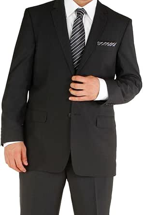 Angelo Rossi Men's Herringbone Pinstripe 2 Button Modern Fit Suit 50R ...